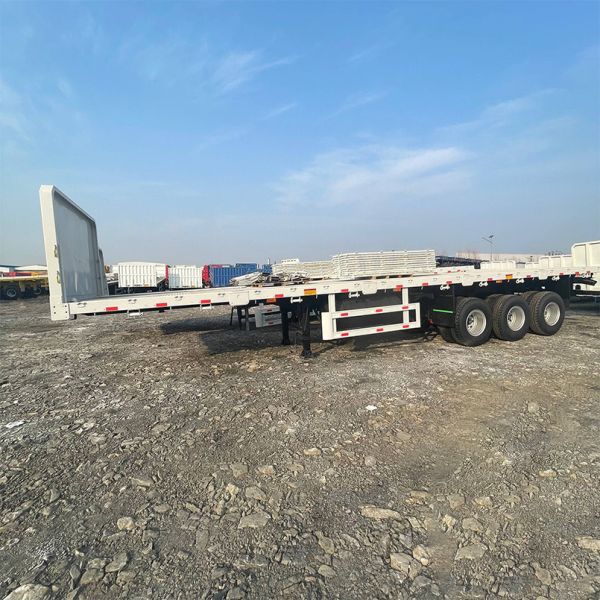 Quality Customizable 3 Axles Flatbed Semi Trailer For Container Transport 13T for sale