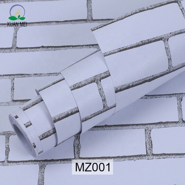 Quality Apartment Decoration Self Adhesive 3D Wallpaper 5M Roll White Brick Pattern for sale