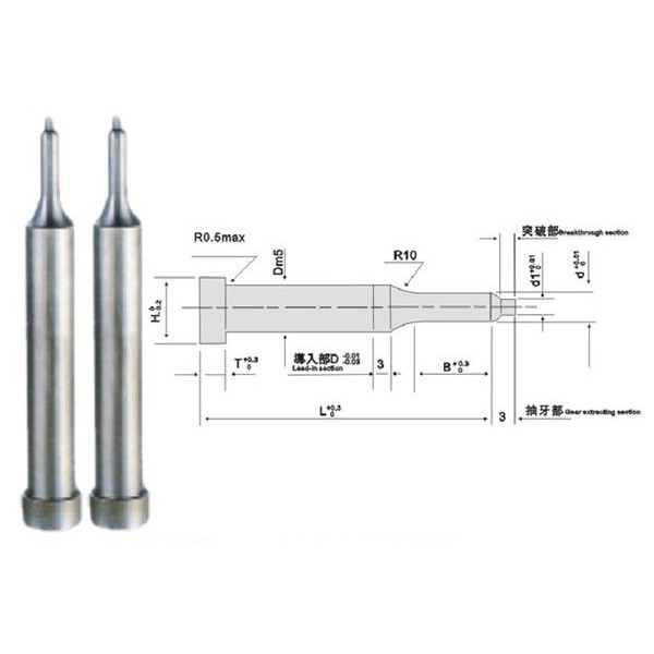 Quality AISI DIN Pilot Punch Set Round Head Metal SKD11 Press Die Components for sale
