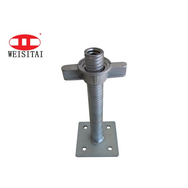 Quality 20# Steel Seamless Hollow Adjustable Base Jack For Scaffolding for sale
