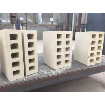 Quality Cream Yellow Five Holes Large Hollow Blocks , Hollow Clay Brick Compressive for sale