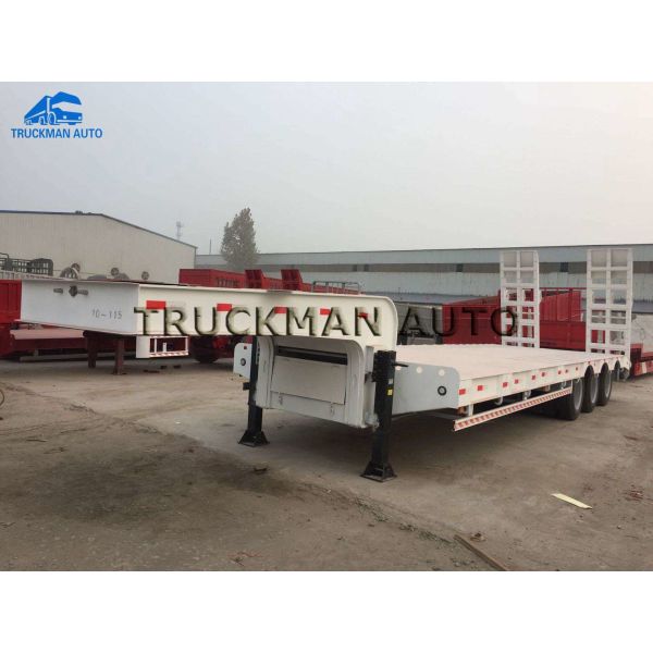 Quality 3-6 Axles Low Bed Truck Trailer , Low Bed Container Semi Trailer 60t for sale