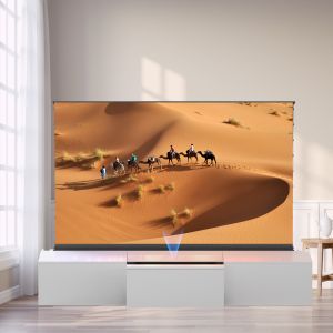 Quality White Motorized Laser TV Cabinet Telescopic TV Cabinet For UST Projector for sale