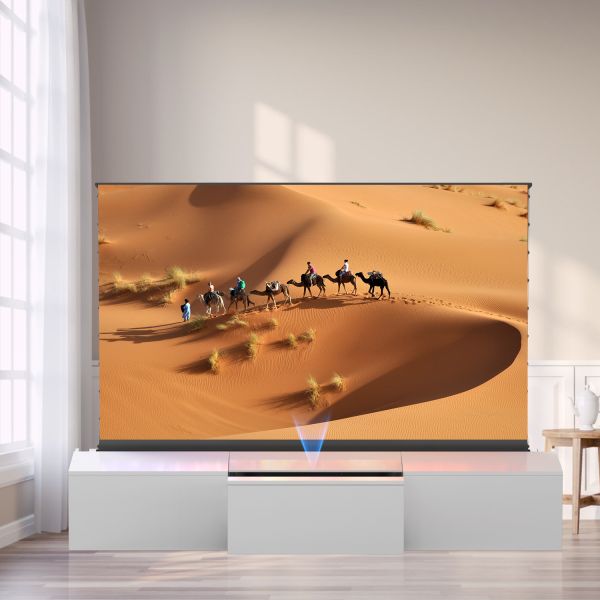 Quality White Motorized Laser TV Cabinet Telescopic TV Cabinet For UST Projector for sale
