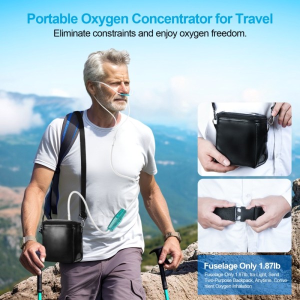Quality DC5V/2A DC9V/2A Voltage App-Controlled Portable Oxygen Concentrator for Easy for sale
