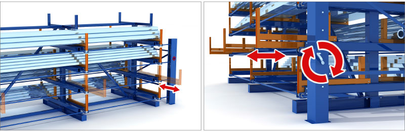 Manual Telescopic Cantilever Rack