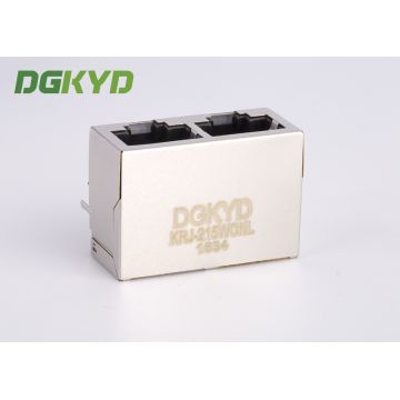 Quality 100 Megabit Dual Port RJ45 Connector With Isolation Transformer RJ45 For IP for sale