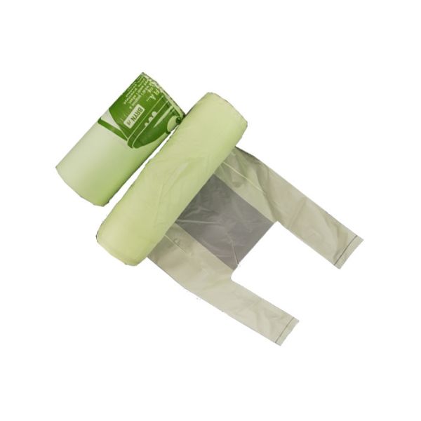Quality PLA 50mic Biodegradable And Compostable Bags With T Shirt Handle for sale