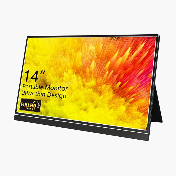 Quality PC / Smartphone 1080p 14 Inch Portable Monitor With Stereo Speaker for sale