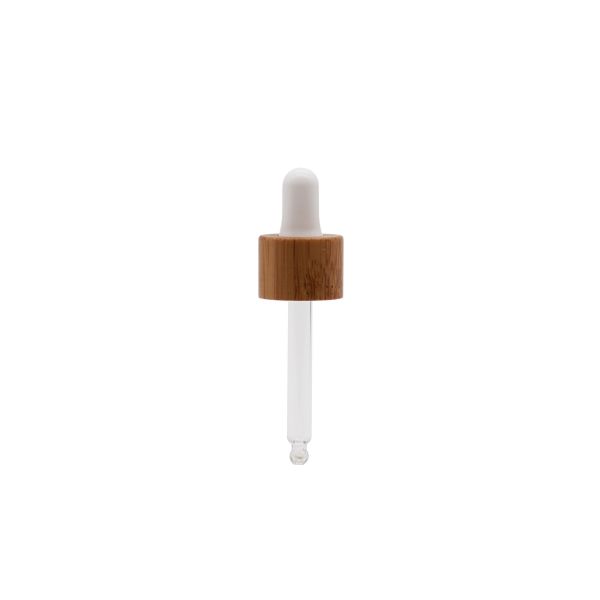 Quality Bamboo Essential Oil Dropper With White Silicone Teat For Essential Oil Bottle for sale
