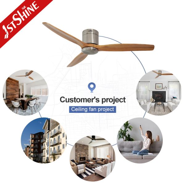 Quality TUYA App-Controlled 2 IN 1 LED Light Ceiling Fan Low Ceiling Solid Wood Blades for sale