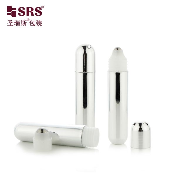 Quality RPPG 25ML Metalized Decoration Dome Cap Plastic Roller Bottle Custom Deodorant No Leakage Bottles for sale