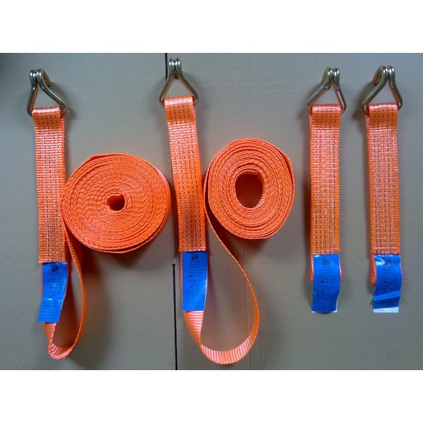 Quality Ratchet straps LC2500 DN EN12195-2  50MM Polyester Blue with ratchet and two double J hook for sale