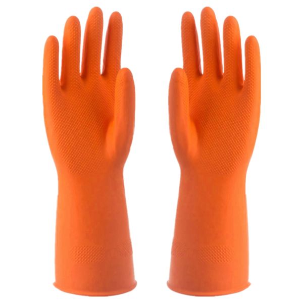 Quality Waterproof Cleaning Latex Household Glove Flock Lining Chemical Resistant Latex Gloves for sale