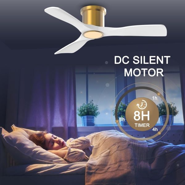 Quality 3000K Black 52 Inch Ceiling Fan With Light Efficient Reversible DC Motor for sale