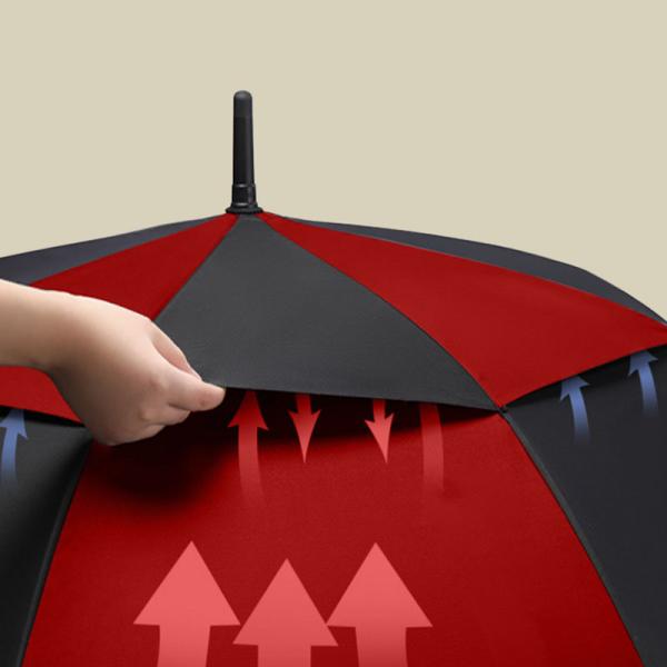 Quality Customized Logo 8-Bone Automatic Double-Layer Golf Men's Umbrella for Stormy for sale