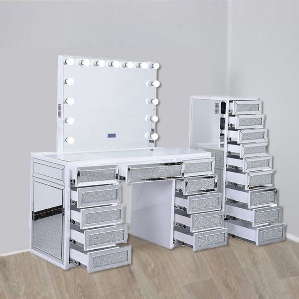 Quality Led Mirrored Makeup Vanity Hollywood Dressing Table OEM for sale