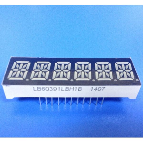 Quality 0.39 Inch 6 Digit 14 Segment Display Common Cathode Ultra Blue Process Control for sale