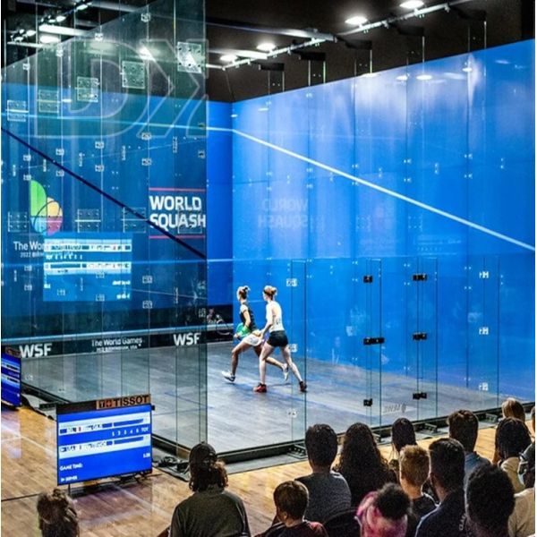 Quality Blue Panoramic Squash Court Double Field 9750mm X 7620mm Top Choice For Competitions for sale