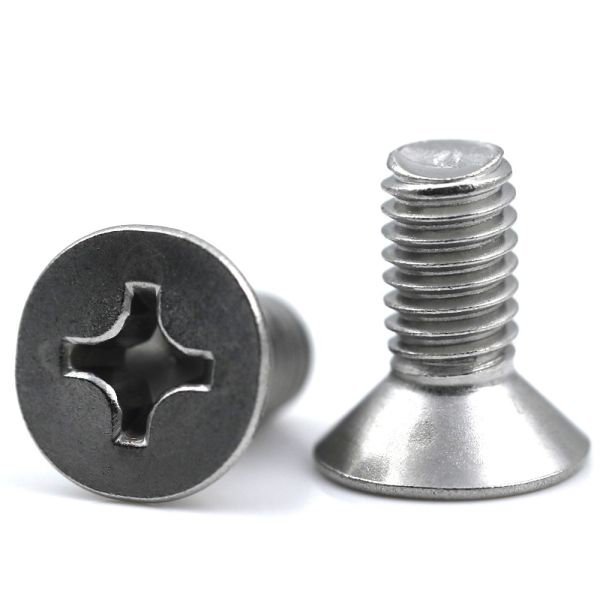 Quality Cross Recessed Stainless Flat Head Screw Countersunk Head 120 Degree Plain Finish for sale