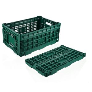 Quality 600*400mm Fruit And Vegetable Plastic Crates Dovetail Groove Custom Color for sale