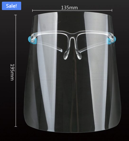 plastic transparent anti fog protective acrylic filter face shield visor shieldmask screen safety sheild  with glasses