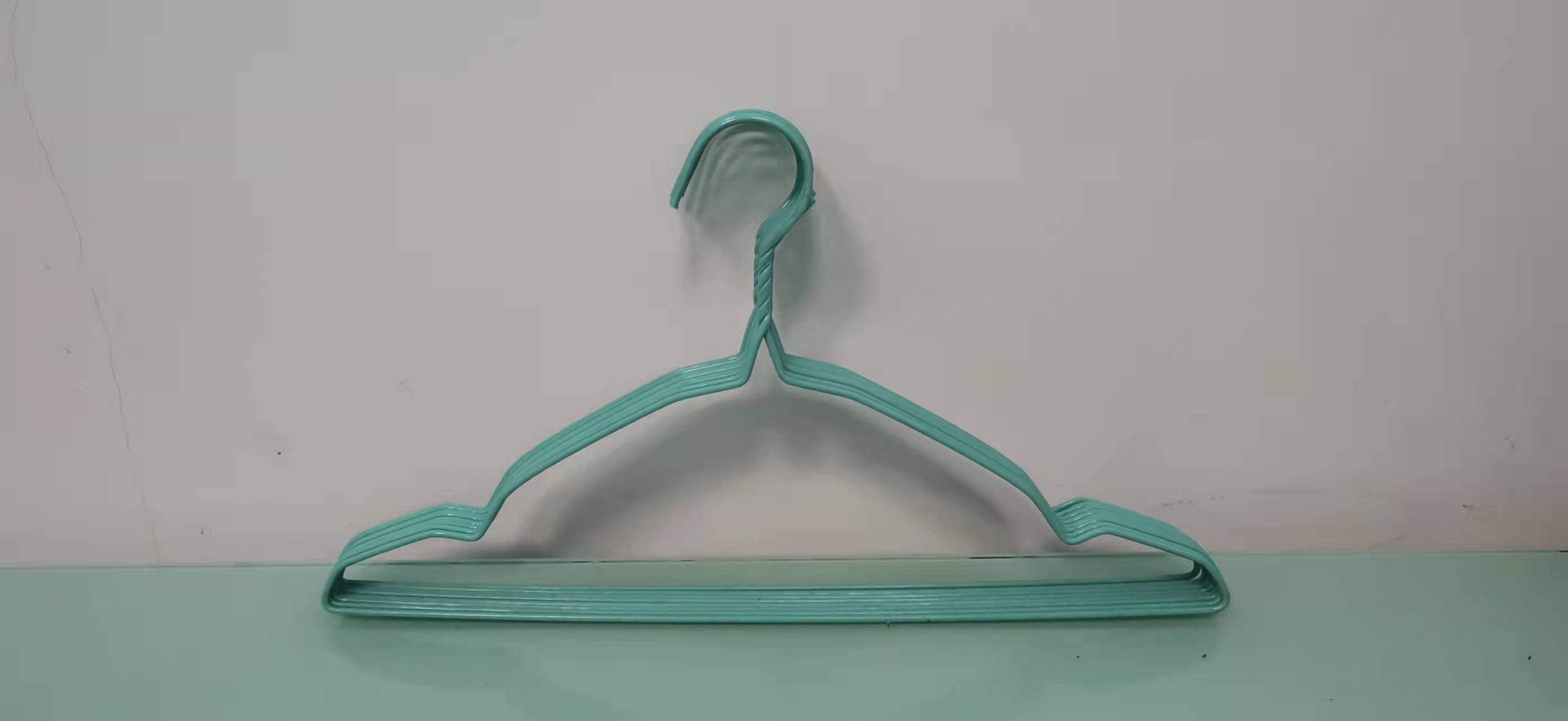 PVC-coated steel wire hanger samples produced by the machine