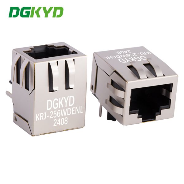 Quality KRJ-256WDENL RJ45 Ethernet Plug Connector Single Port RJ45 100Mbps Integrated Filter Without Light Strip Shielding for sale