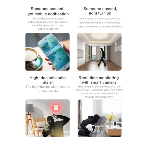 Quality 10M Alexa Human Motion Detection Sensor 95% RH Smart Alarm Sensor for sale