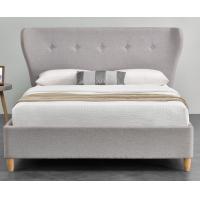 China Simple Upholstered Plywood Bed Frame With Ears Headboard Easy Assemble for sale
