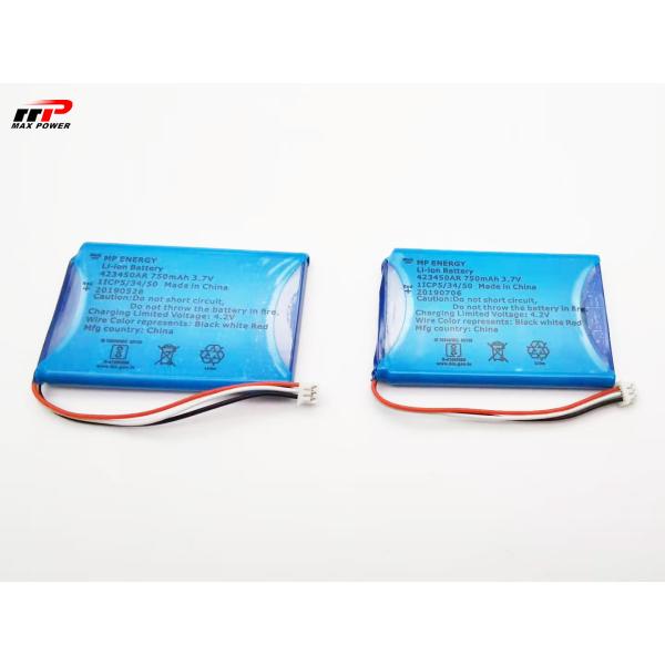 Quality 0.5C Charge 423450AR 750mAh BIS GPS Lithium Battery IOT for sale