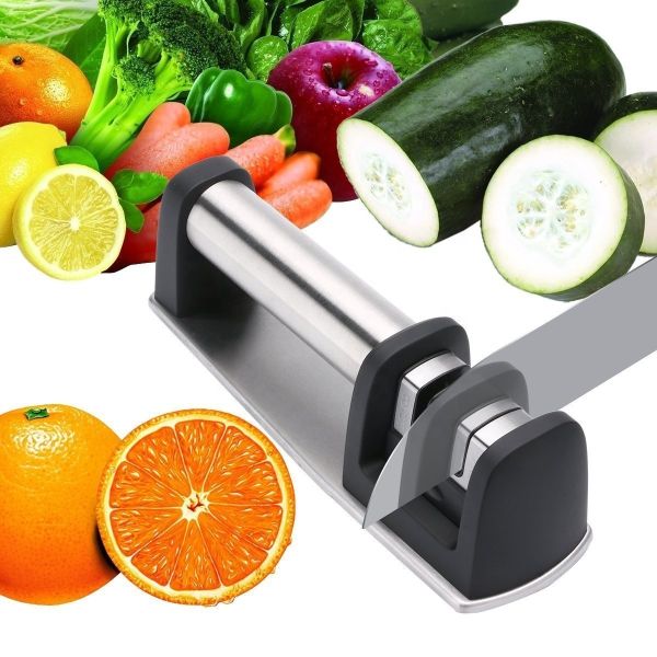 Quality 2 Stage Kitchen Knife Sharpener With Stainless Steel Base Replace Sharpening Part for sale