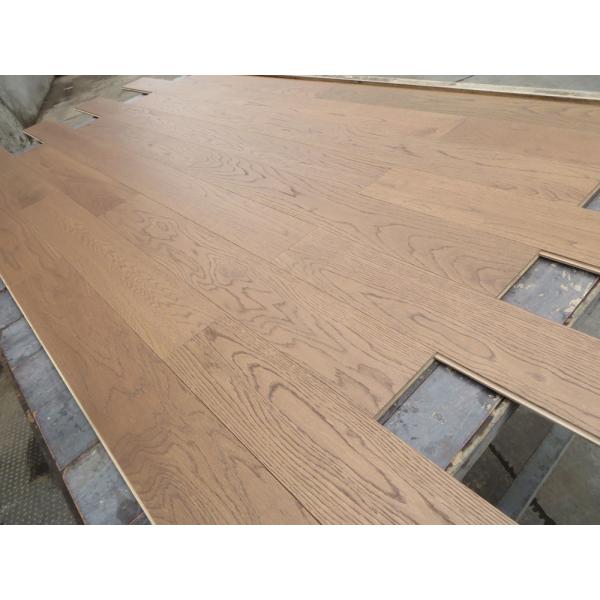 Quality premium grade oak engineered wood flooring, AB, brushed, brown stained for sale