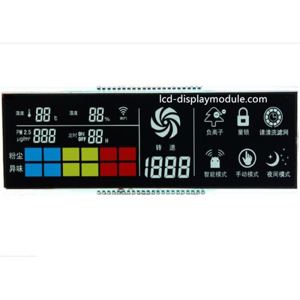 Quality Black TN VA LCD Display Screen Red Color Segments With PIN 6 O'Clock Viewing for sale