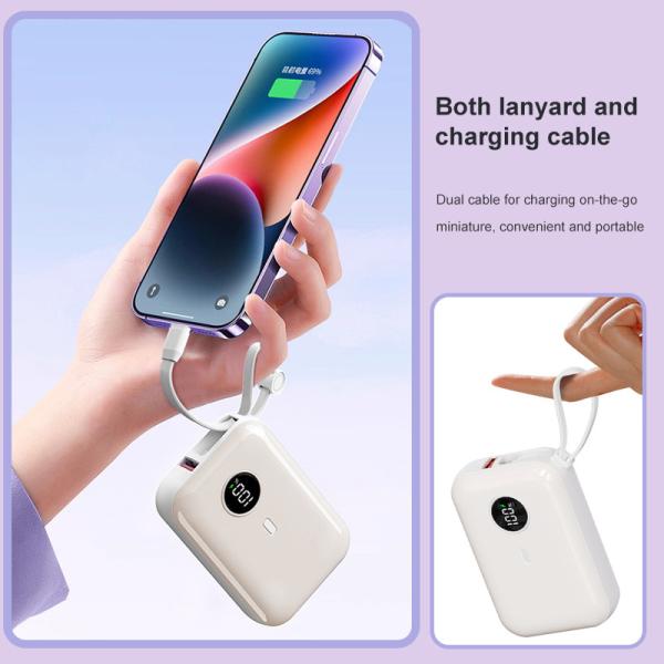 Quality Universal Compatibility Mini Power Bank With Lightning Cable for sale