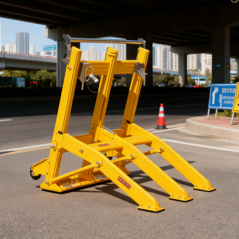 Close-up view of vehicle barrier construction and materials