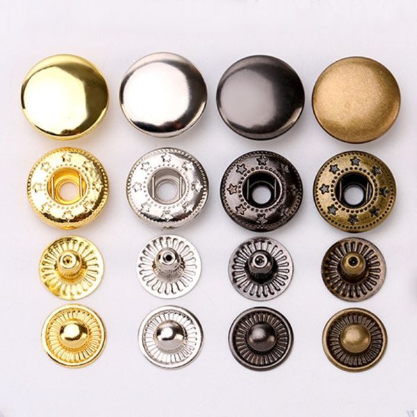 Quality Zinc Alloy Brass Metal Press Stud Button Prong Snap Fastener Button For Garment for sale