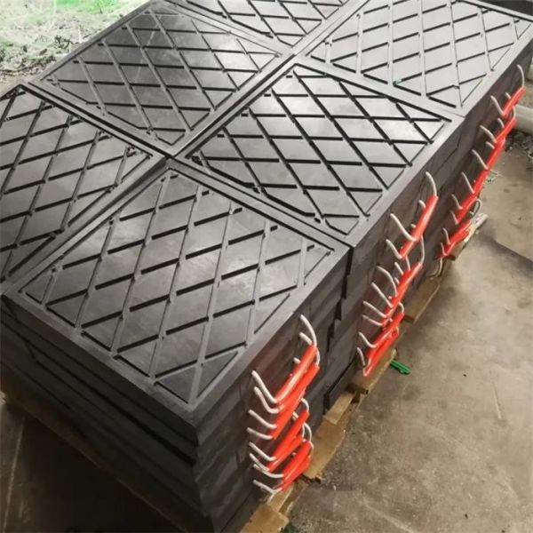 Quality Black Rigid Anti Impact Plastic HDPE Cribbing Blocks Crane Outrigger Pads Stack for sale