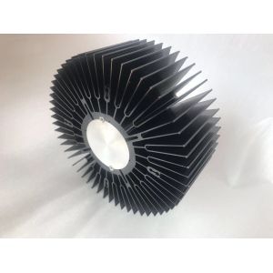 Quality Big size black anodized aluminum extrusion sunflower heatsink skiving drilling for sale