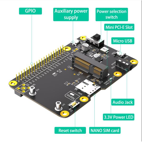 Quality 3G 4G LTE Base HAT For Raspberry Asus Tinker Board Samsung ARTIK Latte Panda for sale