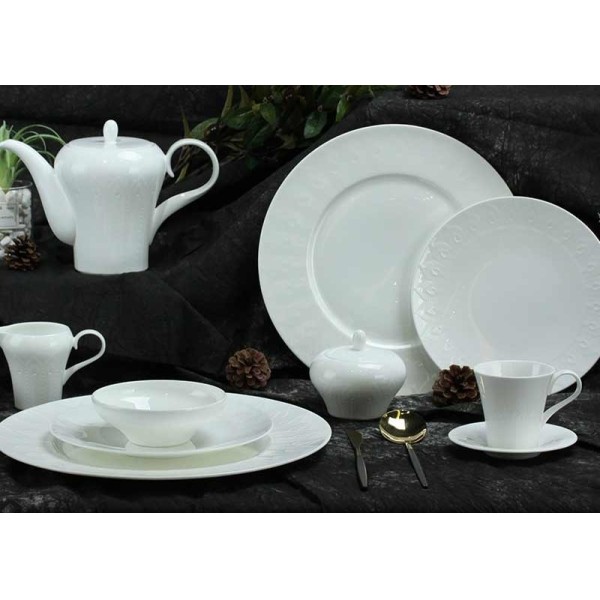 Quality Phoenix Embossed Bone China Dinnerware Set 12pcs for sale