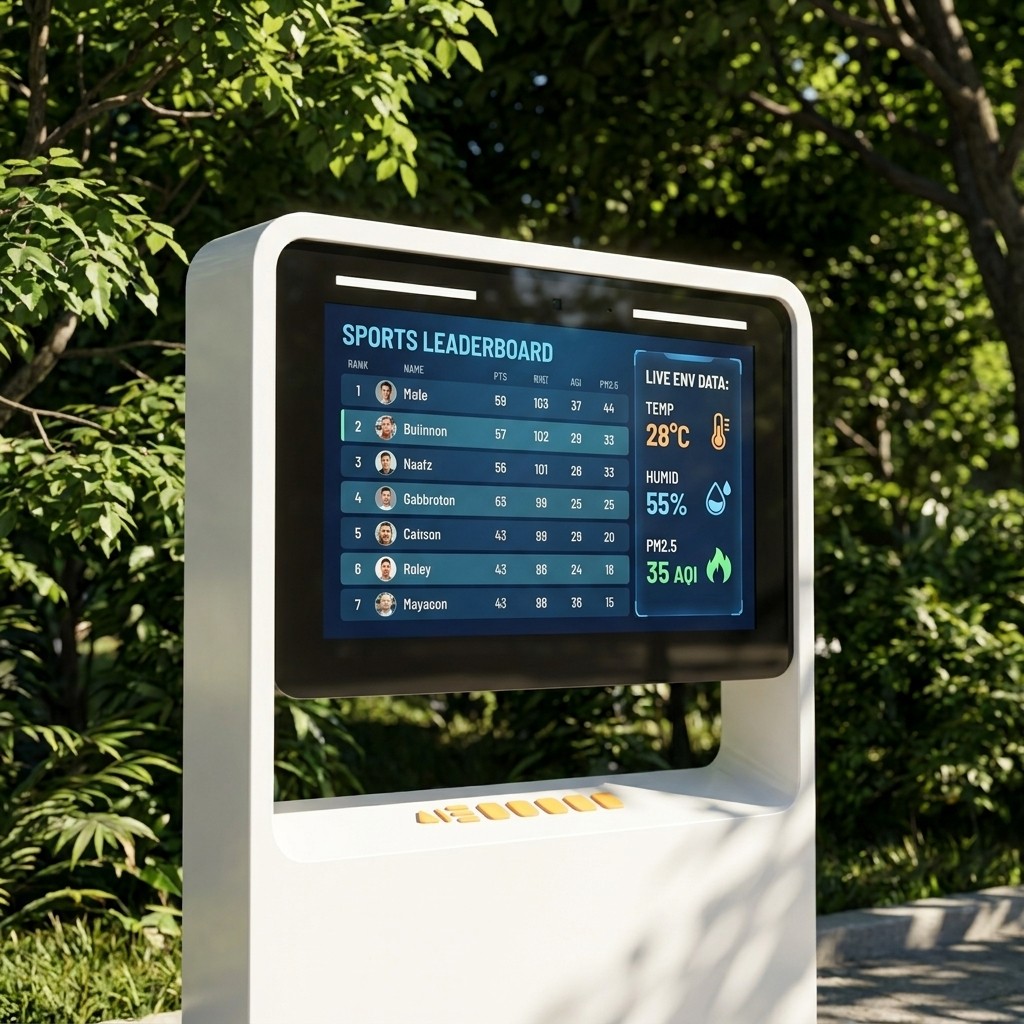 Yingmi outdoor smart trail screen with real-time data and leaderboard