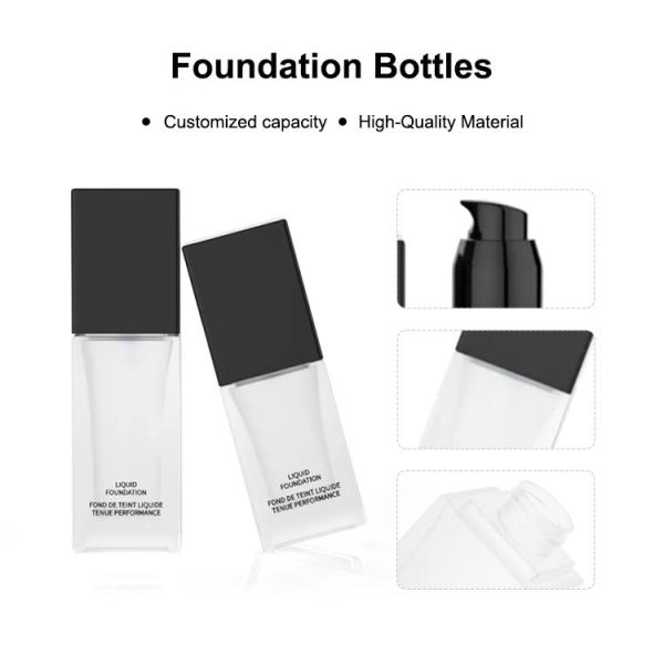 Quality 31.2MM 30CC Foundation Glass Bottle Frosted Glass Cosmetic Bottles for sale