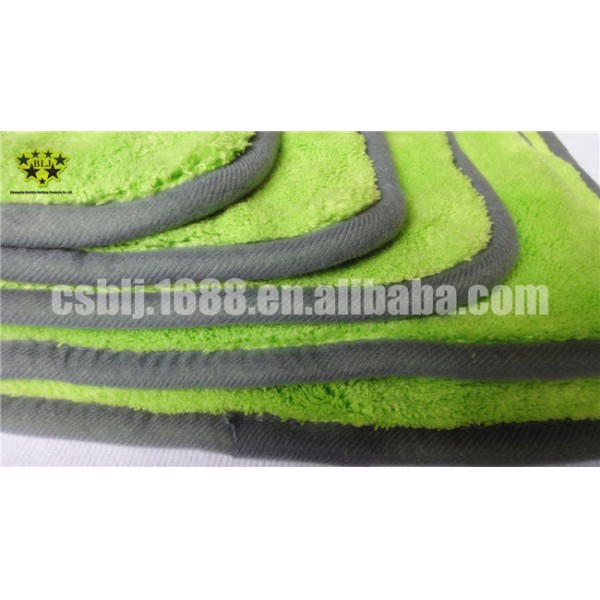 Quality Green Plush Buffering Towel / High Absorbtion Microfiber Dusting Cloth For for sale