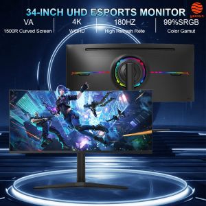 Quality 34 Inch Ultrawide Monitor Curved Gaming Monitor Supports Split Screen RGB for sale
