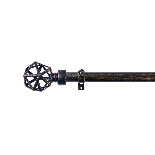 Quality 28MM Painting Black And Copper Color Pipe Curtain Rods For Living Room for sale