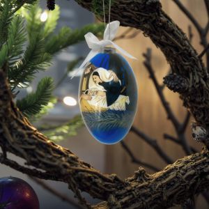 Quality Custom Hand-Painted Easter Glass Egg Ornaments - Blown Glass, Holiday Decor, for sale