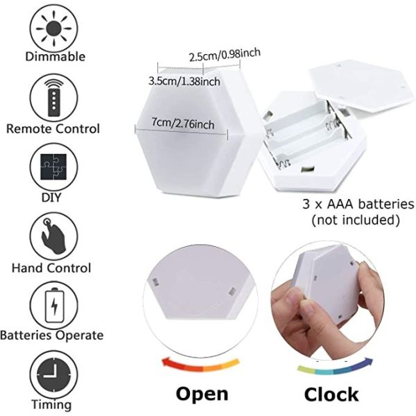 Quality 1Watt Remote Control Under Cabinet Light 4000K Honeycomb Wall Lamp for sale