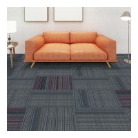 Quality Plaid And Stripe Element Nylon Carpet Tiles With PVC Backing For School for sale