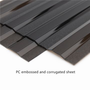 Quality Embossed Polycarbonate Board Roof Material UV Coated Blue for sale